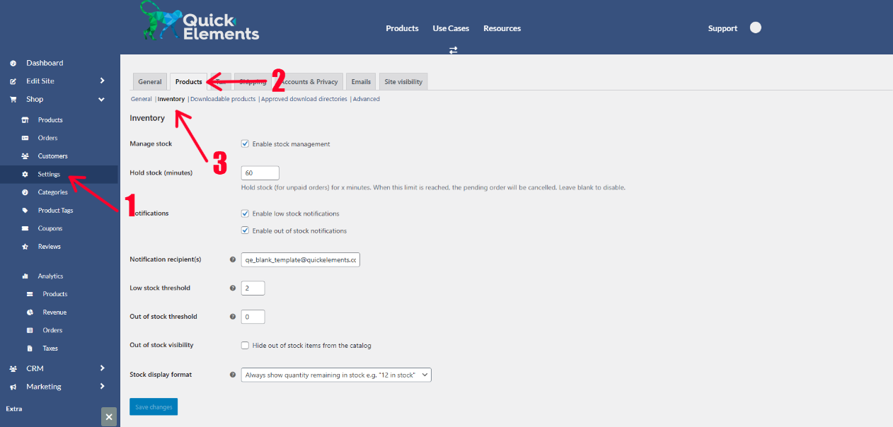How to Manage Inventory in Quick Elements - Quick Elements
