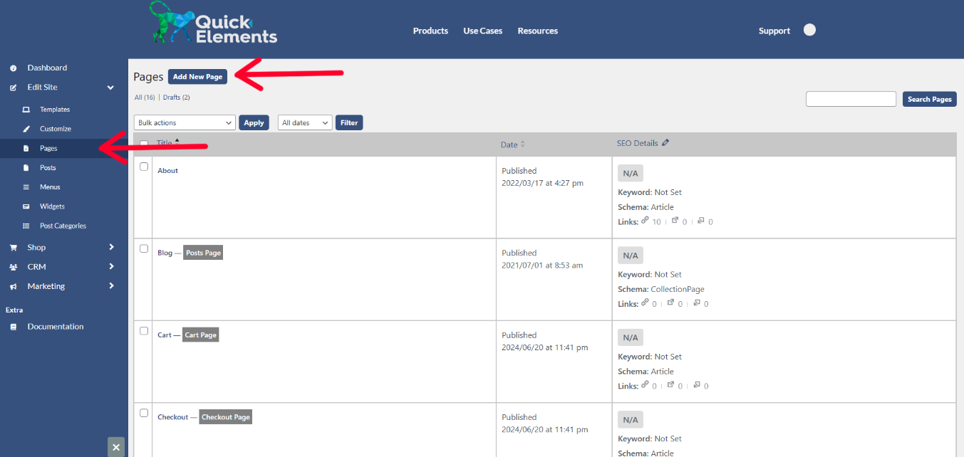 How to Add New Pages to Your Website - Quick Elements